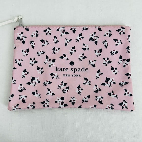 kate spade | Bags | Kate Spade Pink Floral Makeup Cosmetic Pouch Bag ...